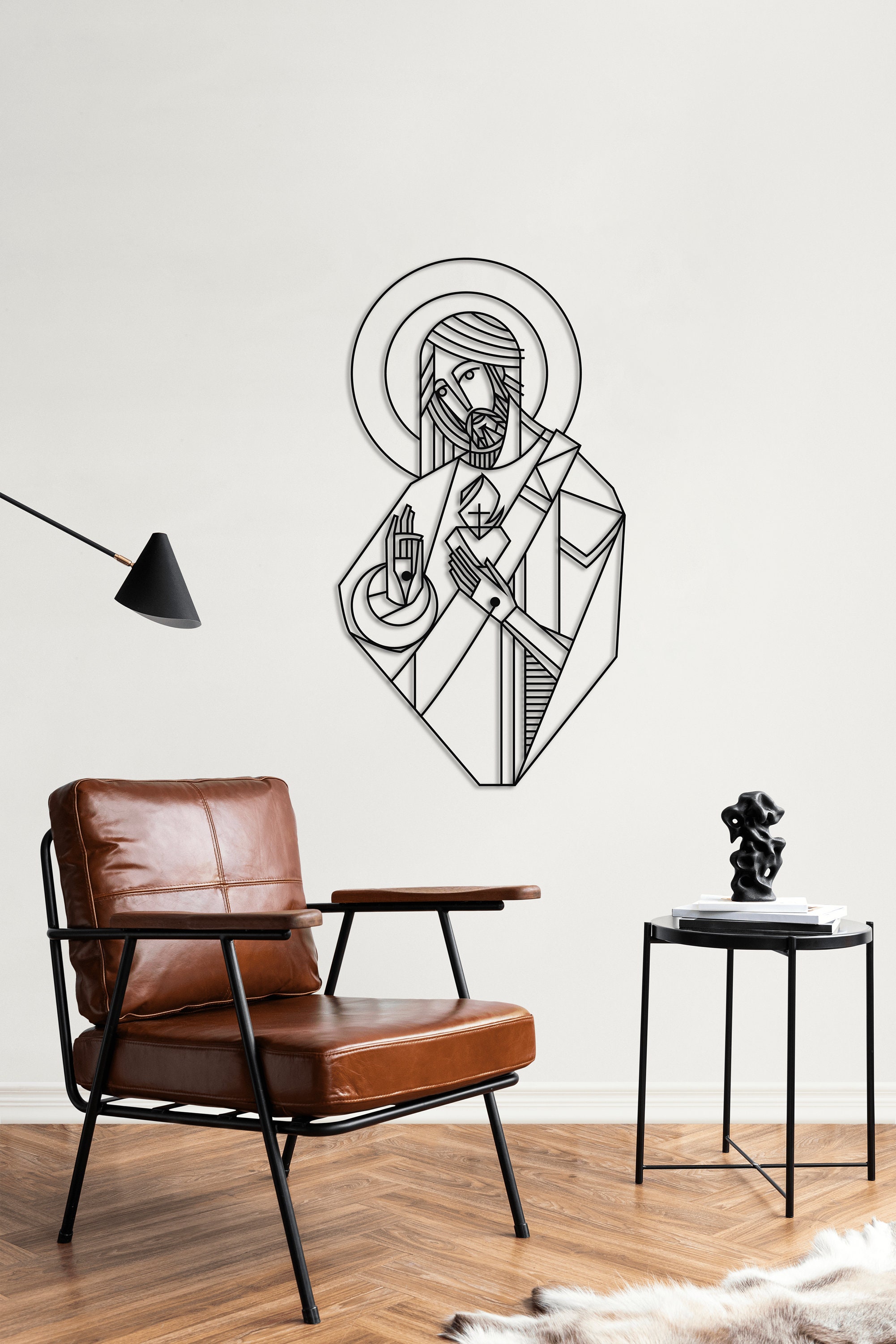 Jesus Christ Metal Wall Art, Christ Wall Decor, Metal Jesus Line Art ...