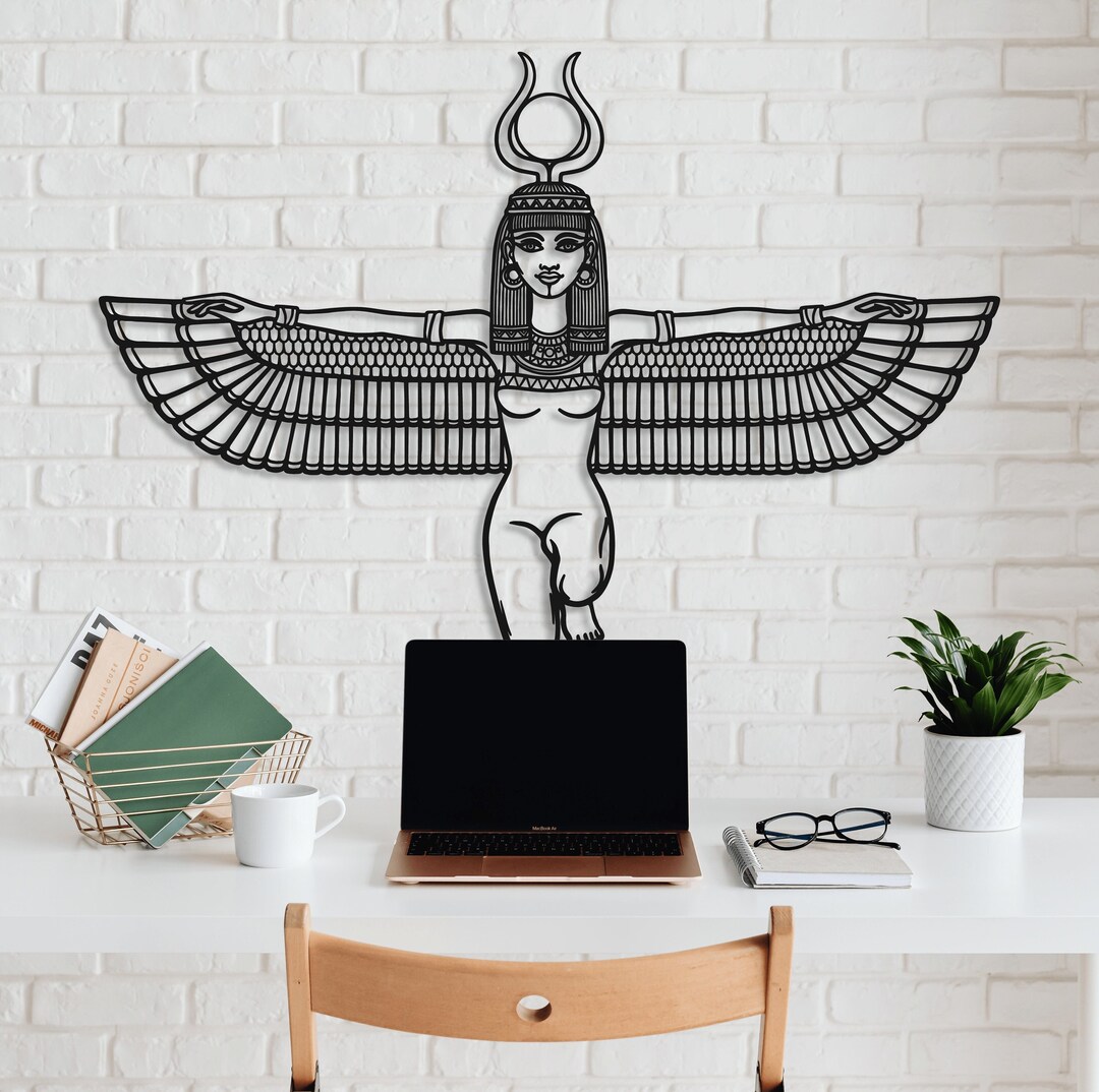 Egyptian Goddess Isis Wall Art, Metal Unique Isis Wings Goddess ...