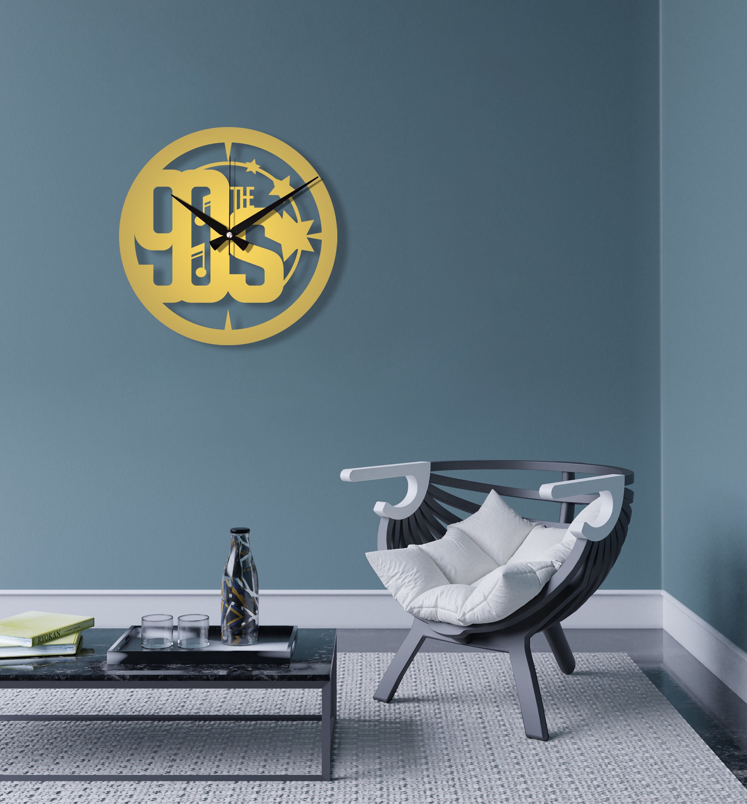 The 90s Fashion Number Clock, Special Design, Modern Wall Clock ...