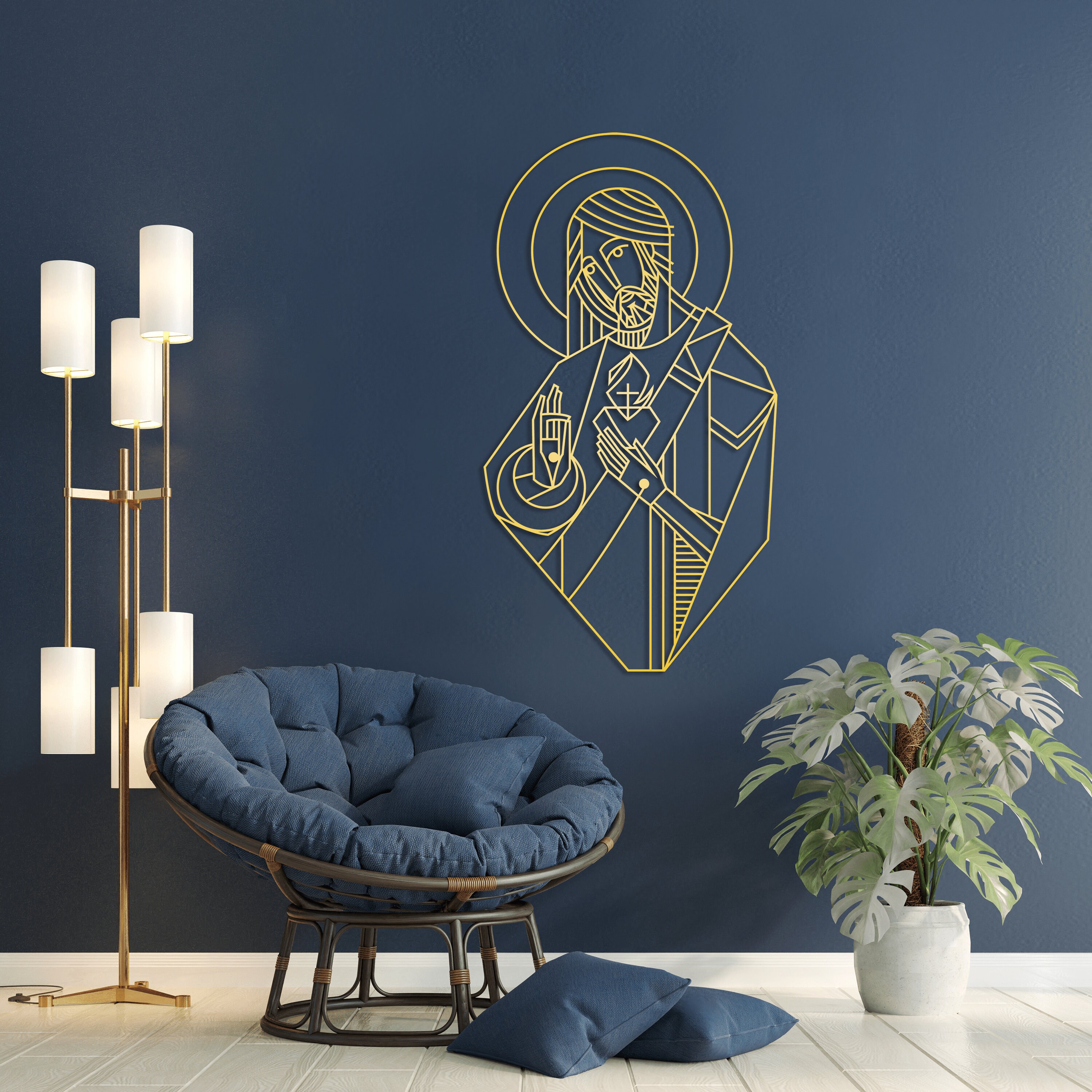 Jesus Christ Metal Wall Art, Christ Wall Decor, Metal Jesus Line Art ...