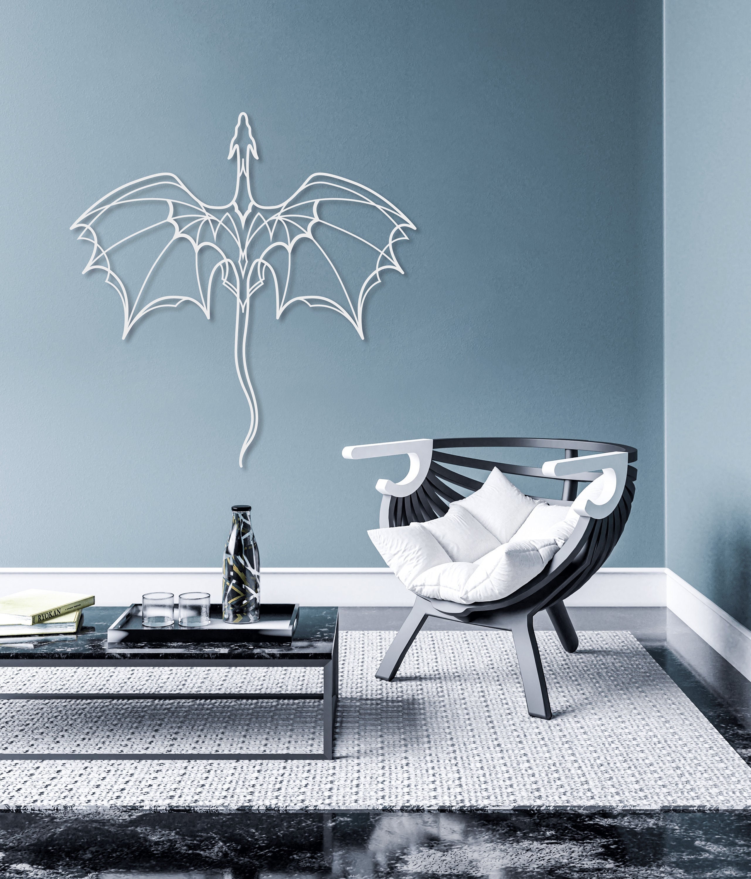 Dragon Metal Wall Art, Large Flying Dragon Metal Wall Decor, Gift for ...