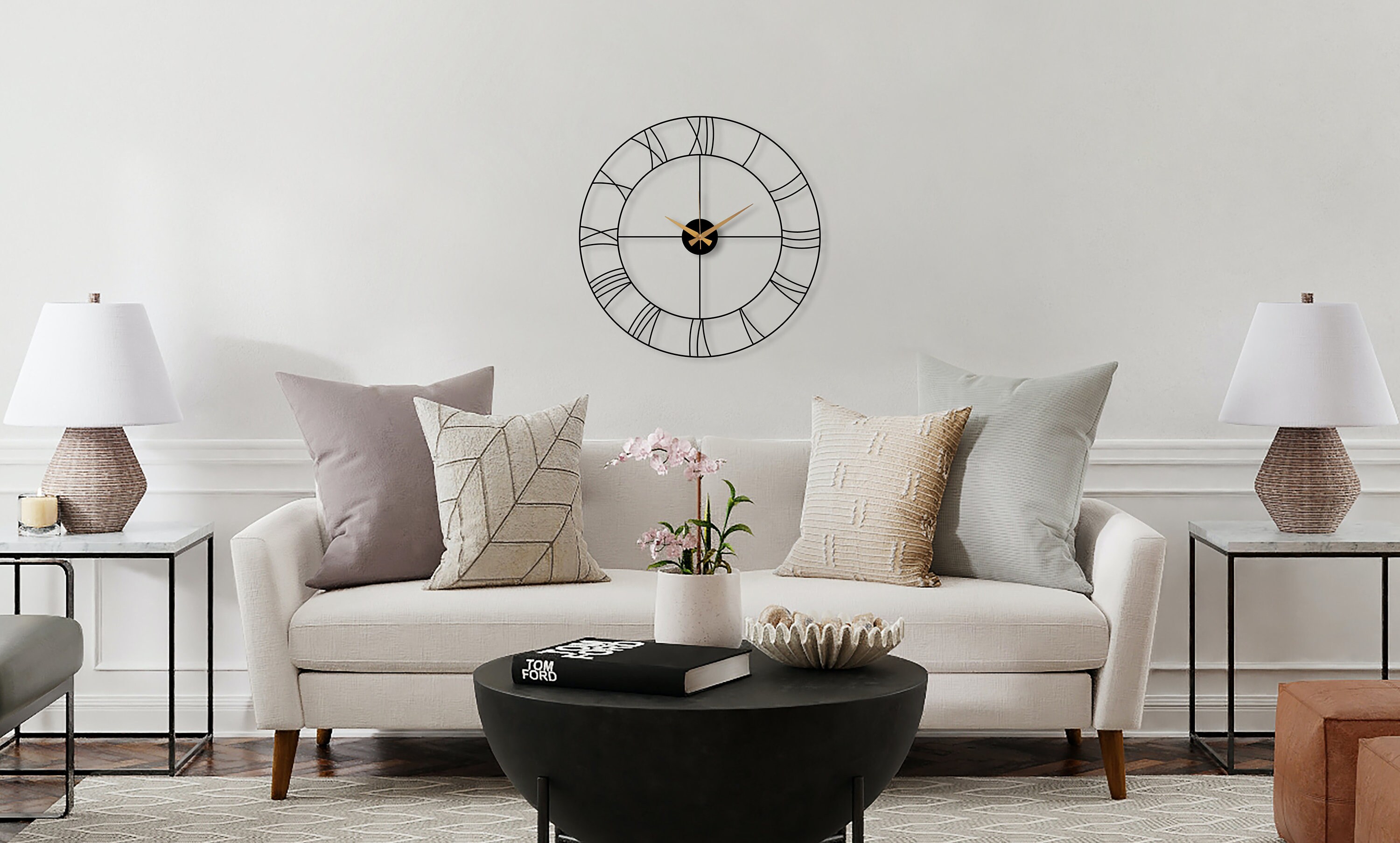 Metal Wall Clock, Modern Silent Metal Wall Clock, Black Wall Clock ...