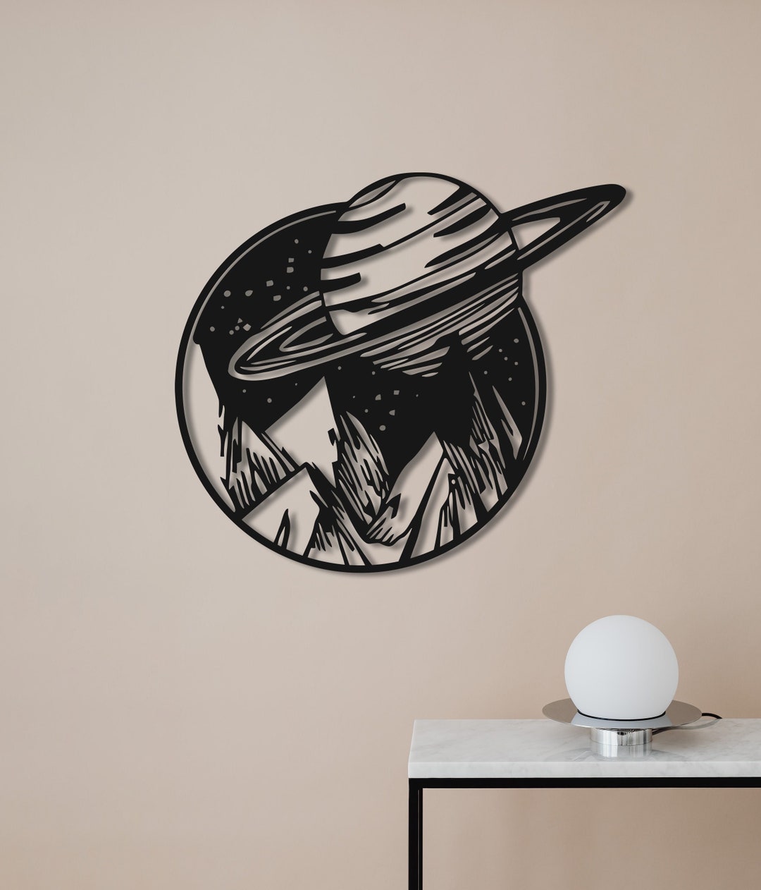 Saturn Metal Wall Art, Space Mountain Scene, Boys Room Decor - Etsy