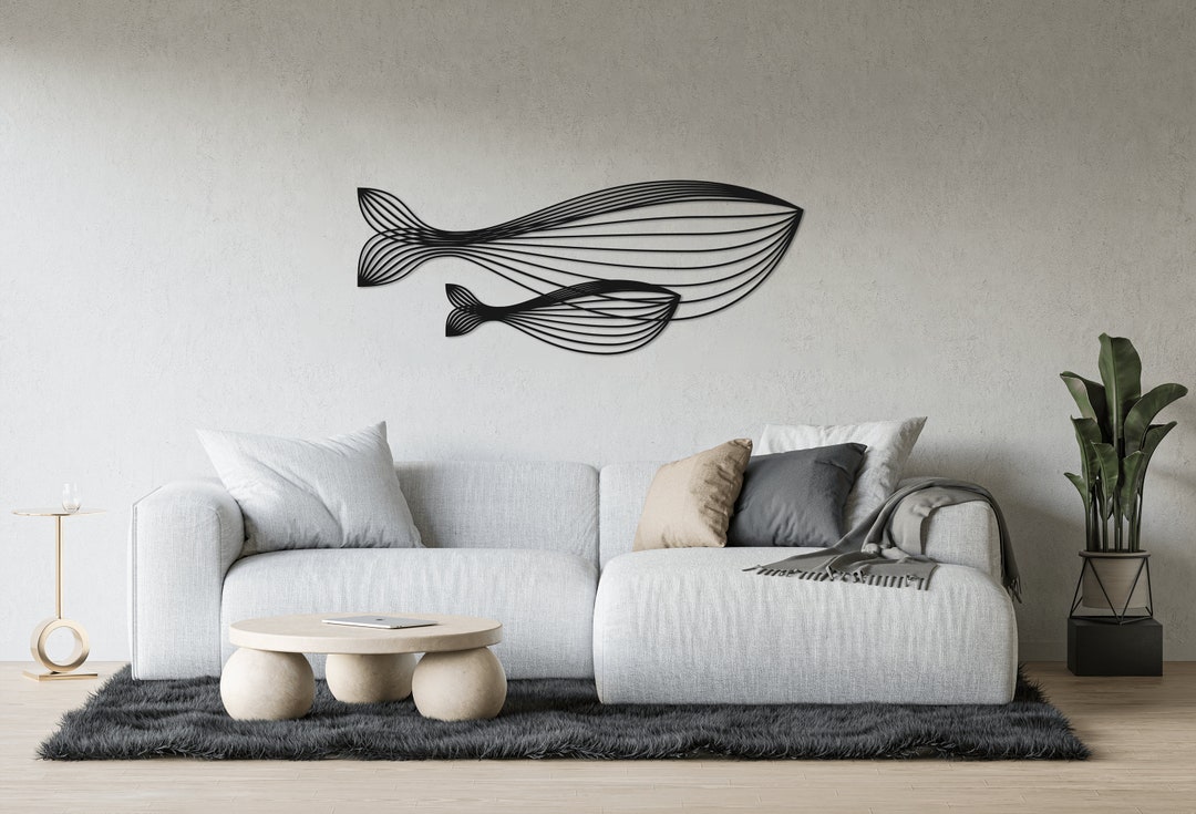 Whale Shark Metal Wall Art Baby Fish Wall Decor Blue Whale - Etsy