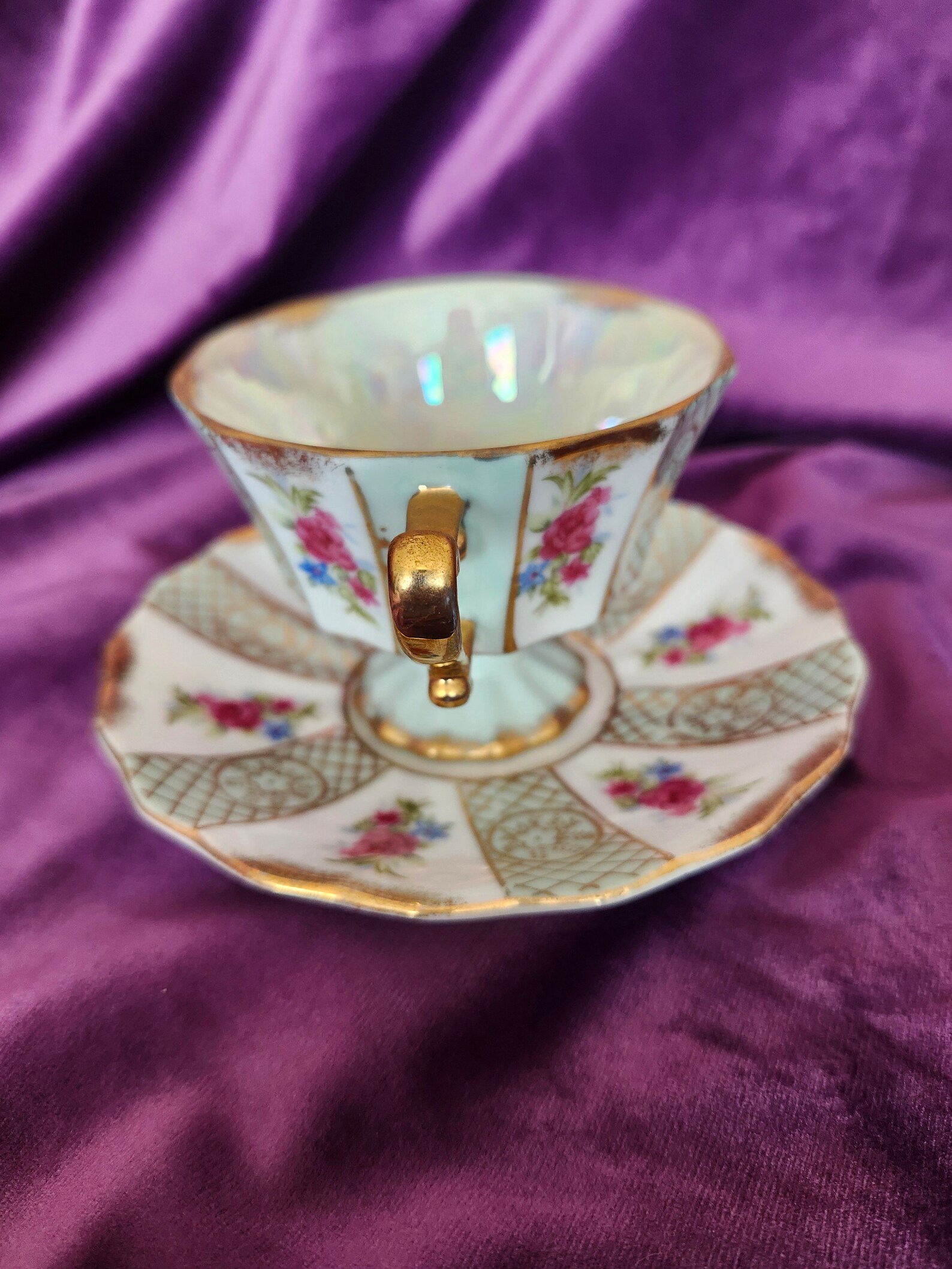Whimsical Nippon Yoko Boeki Japan Lustreware Teacup and Saucer - Etsy