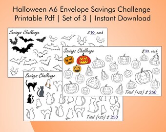 Halloween Money Savings Challenge A6 Binders Bundle Set - Etsy