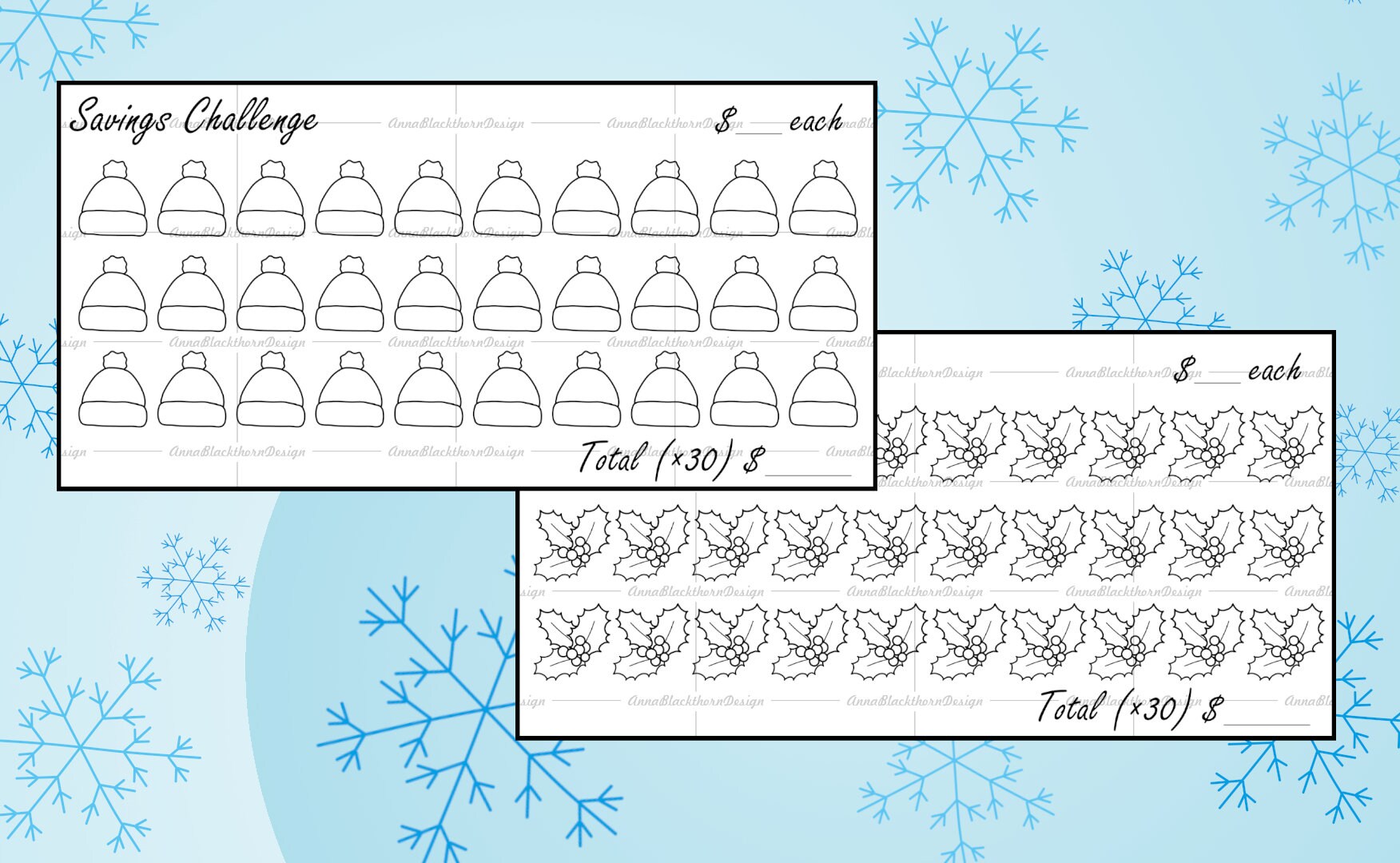 Christmas Money Savings Challenge Bundle Set of 10 6x3 Inch Fits A6 ...