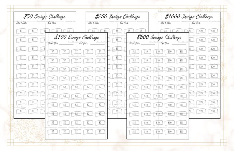 Money Savings Challenge Bundle | Set of 15 | 3.5x6 Inch | Fits A6 ...