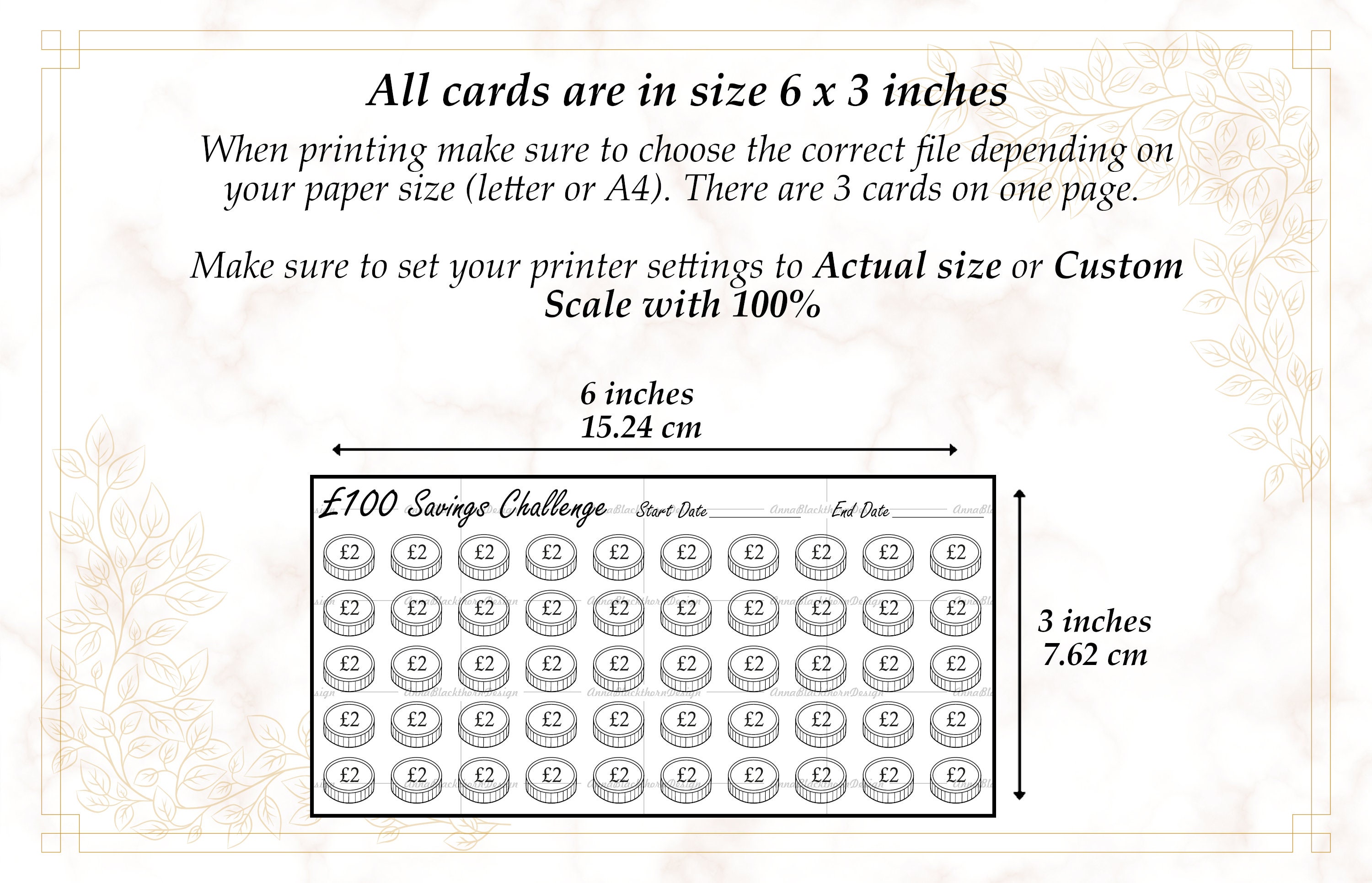 GBP Money Savings Challenge Bundle Pounds Set of 15 3x6 Inch Fits A6 ...