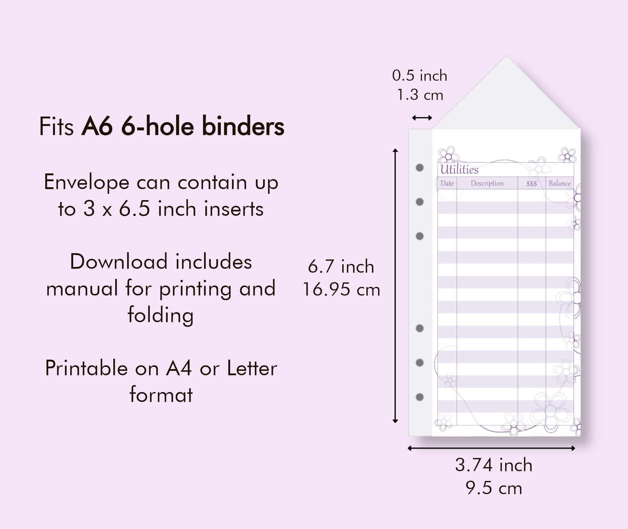 Money Tracker Envelope Pocket Template | A6 Binder | DIY | Cash ...