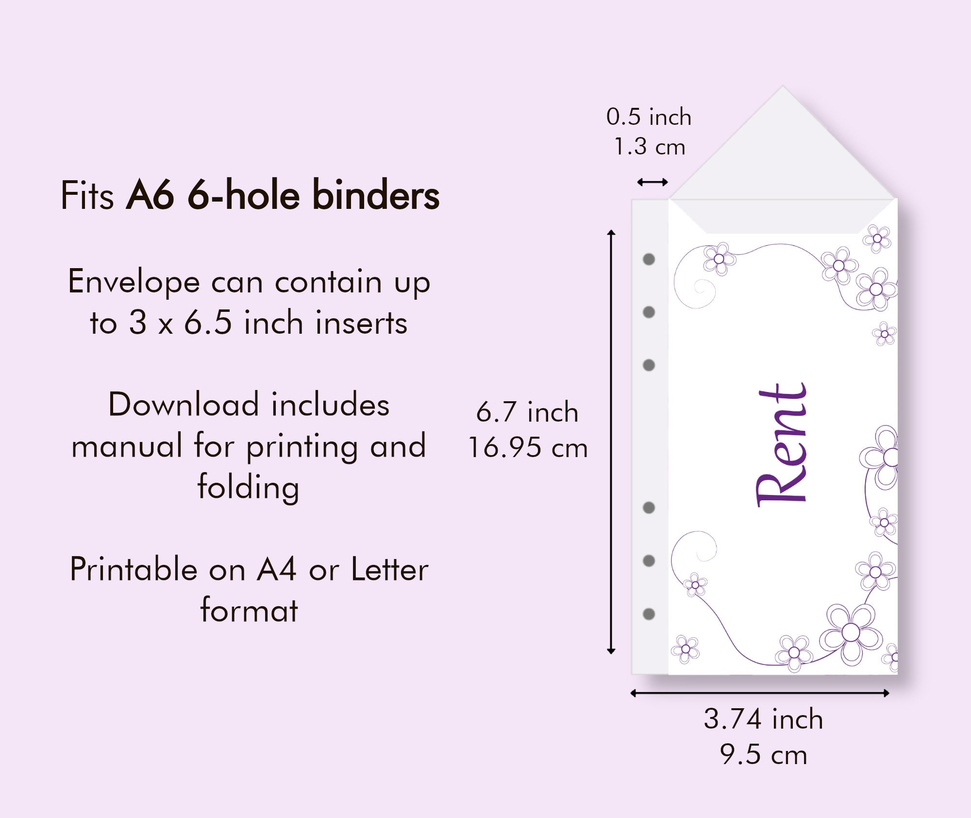 Planner Envelope Labeled Pocket Template | A6 Binder | DIY | Cash ...