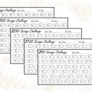 Money Savings Challenge Bundle | Set of 15 | 3x6 Inch | Fits A6 Binders ...