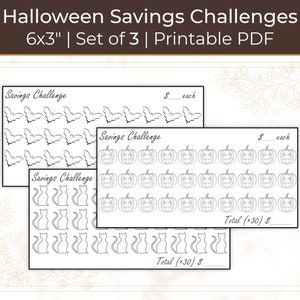 Halloween Money Savings Challenge | A6 Binders | Bundle | Set of 3 ...
