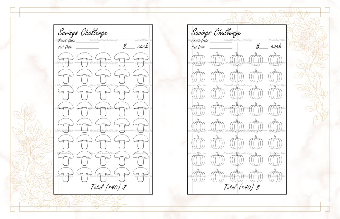 Money Savings Challenge Bundle Set of 6 3.5x6 Inch Fits A6 Binders Cash ...