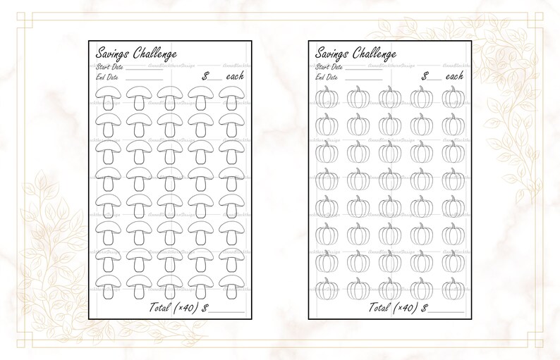 Money Savings Challenge Bundle | Set of 6 | 3.5x6 Inch | Fits A6 ...