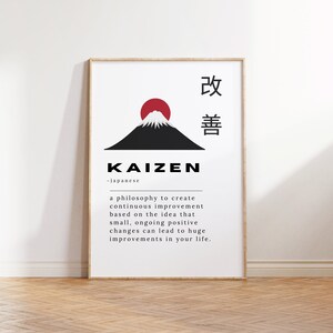 Kaizen Japanese Wall Art Printable, Dictionary Definition Artwork ...