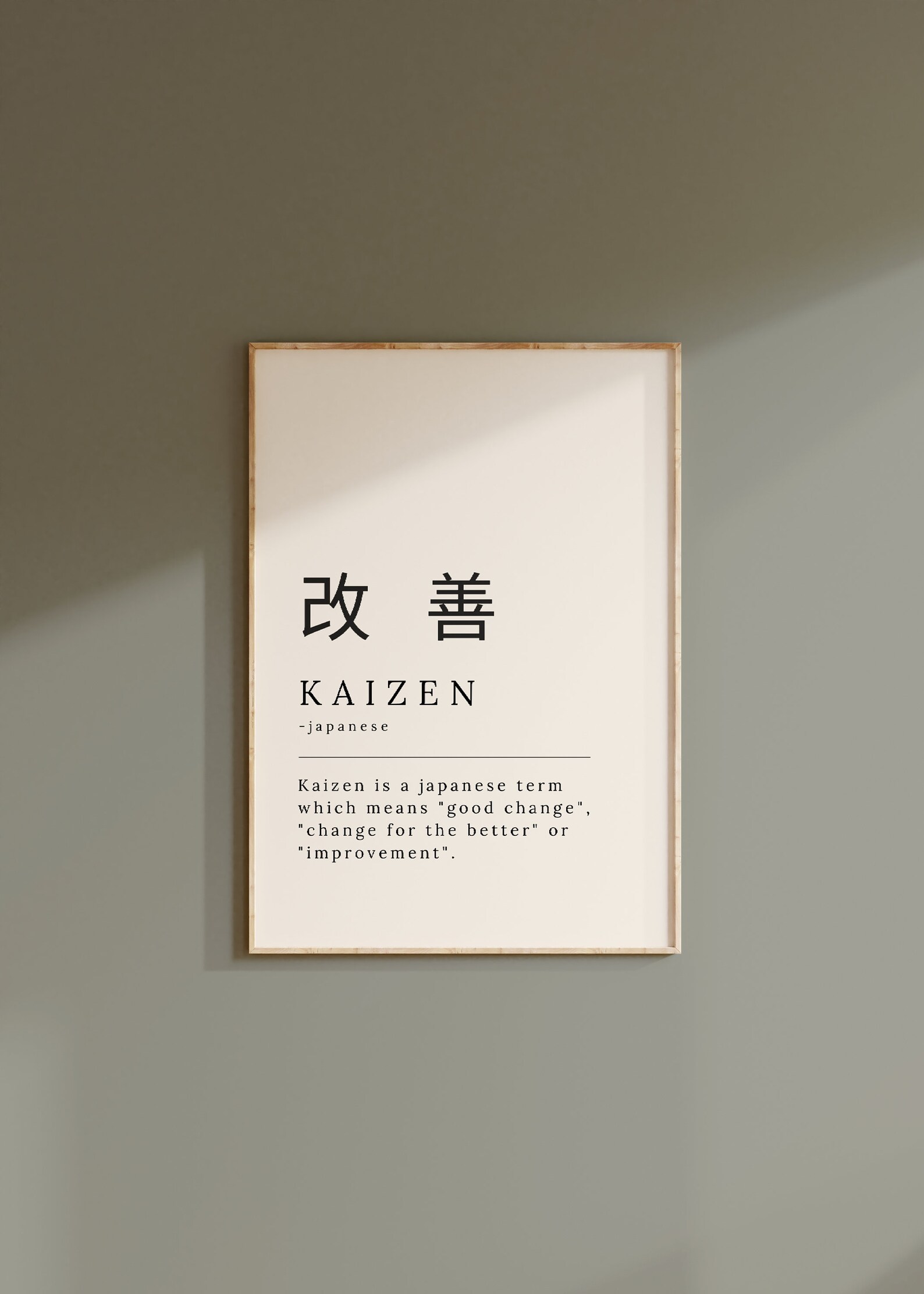 Kaizen Printable Wall Art: Japanese Word Meaning, Japondi Typography ...