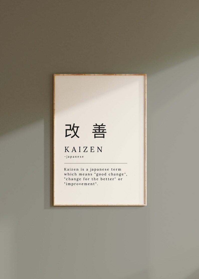 Kaizen Printable Wall Art: Japanese Word Meaning, Japondi Typography Print, Wall Art Design ...