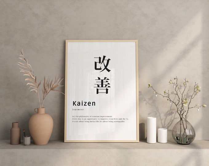 Kaizen-改善-improvement-original Japanese Calligraphy-sumi Ink-enso-円相 ...