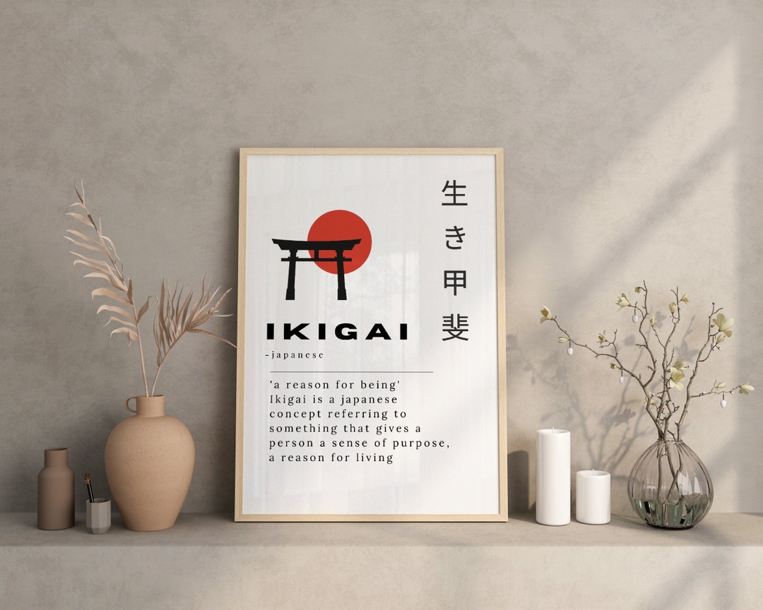 Ikigai Printable Wall Art Poster, Japanese Definition Art Print ...