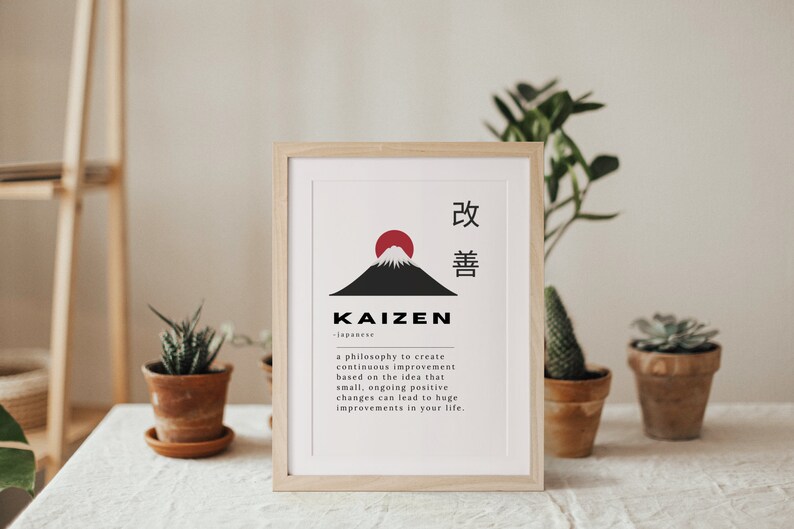 Kaizen Japanese Wall Art Printable, Dictionary Definition Artwork Poster, Digital Affirmations ...