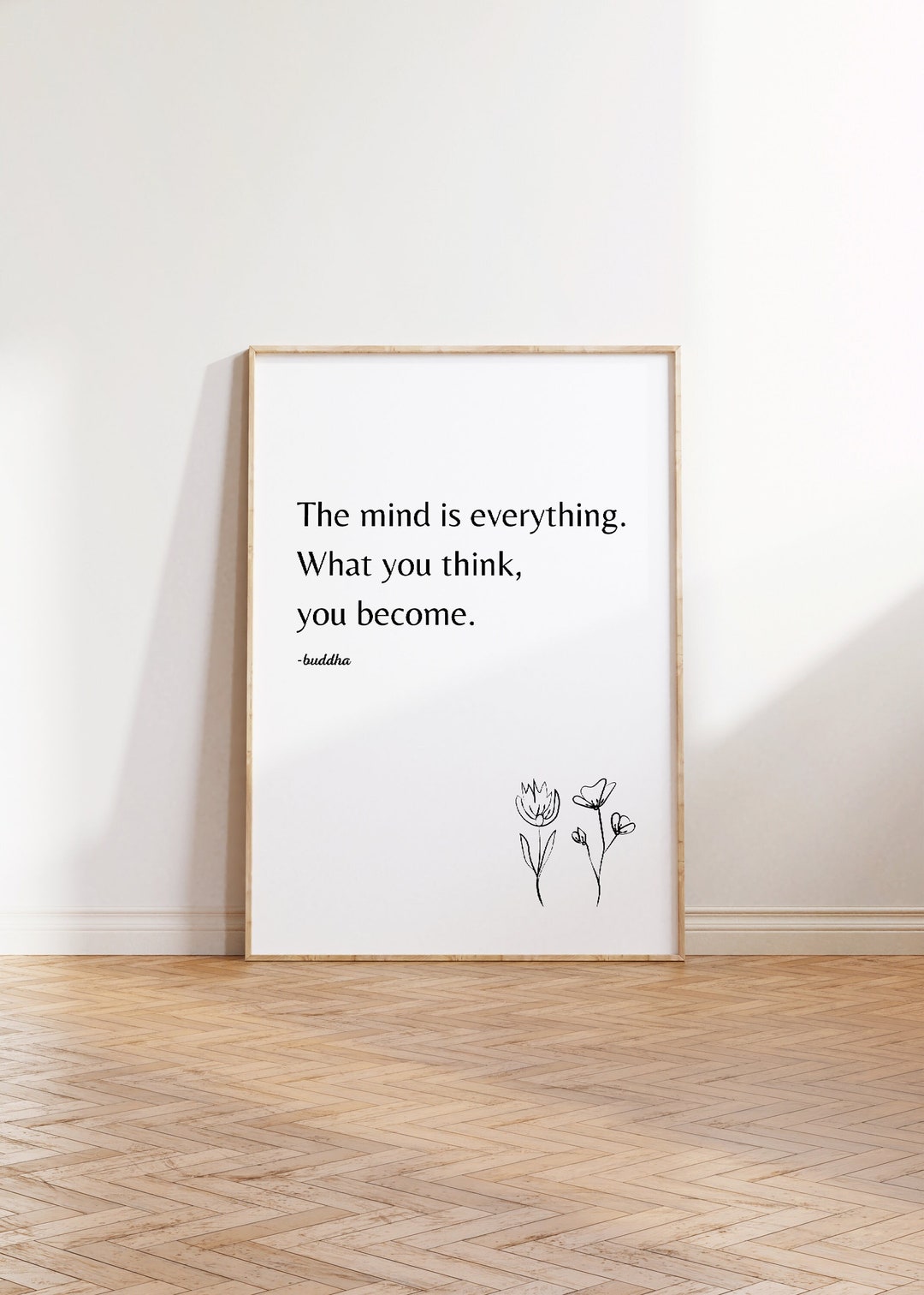 The Mind is Everything, Buddha Quote, Spiritual Wall Art Printable, Law ...