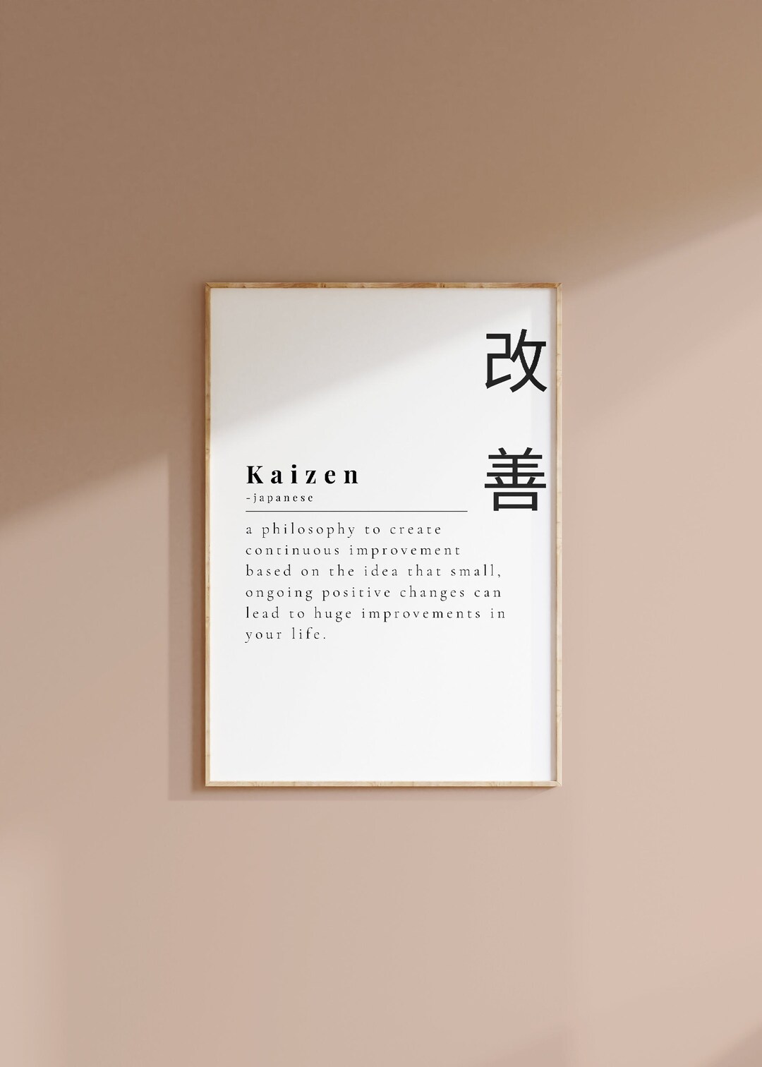 Kaizen Japanese Wall Art Printable, Dictionary Definition Artwork ...