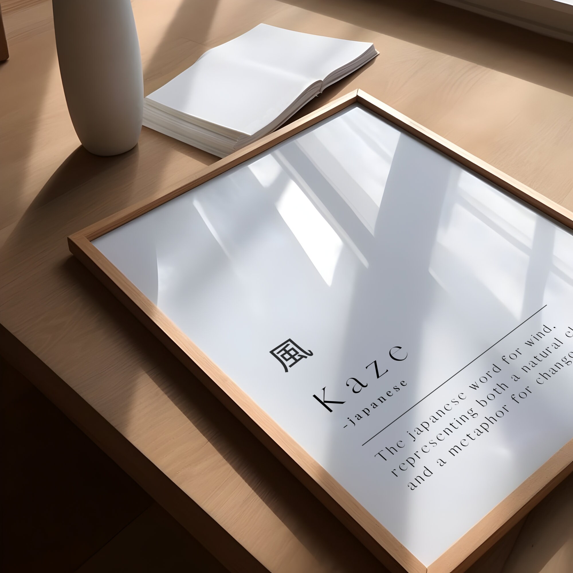 Kaze Definition Print, Japanese Wall Art, Dictionary Art, Japanese ...