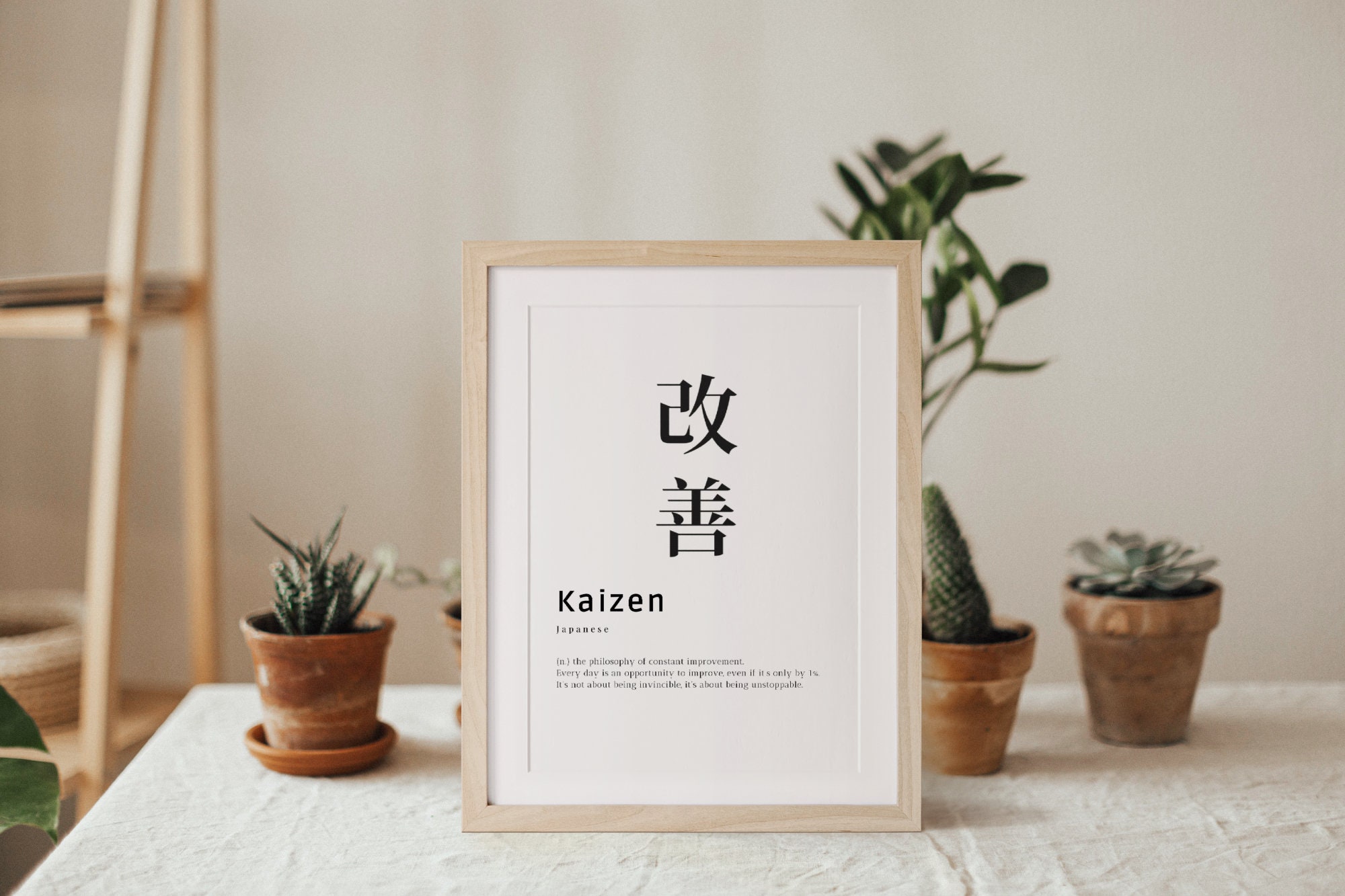 Kaizen Japanese Definition Print, Japanese Dictionary Artwork, Japandi ...