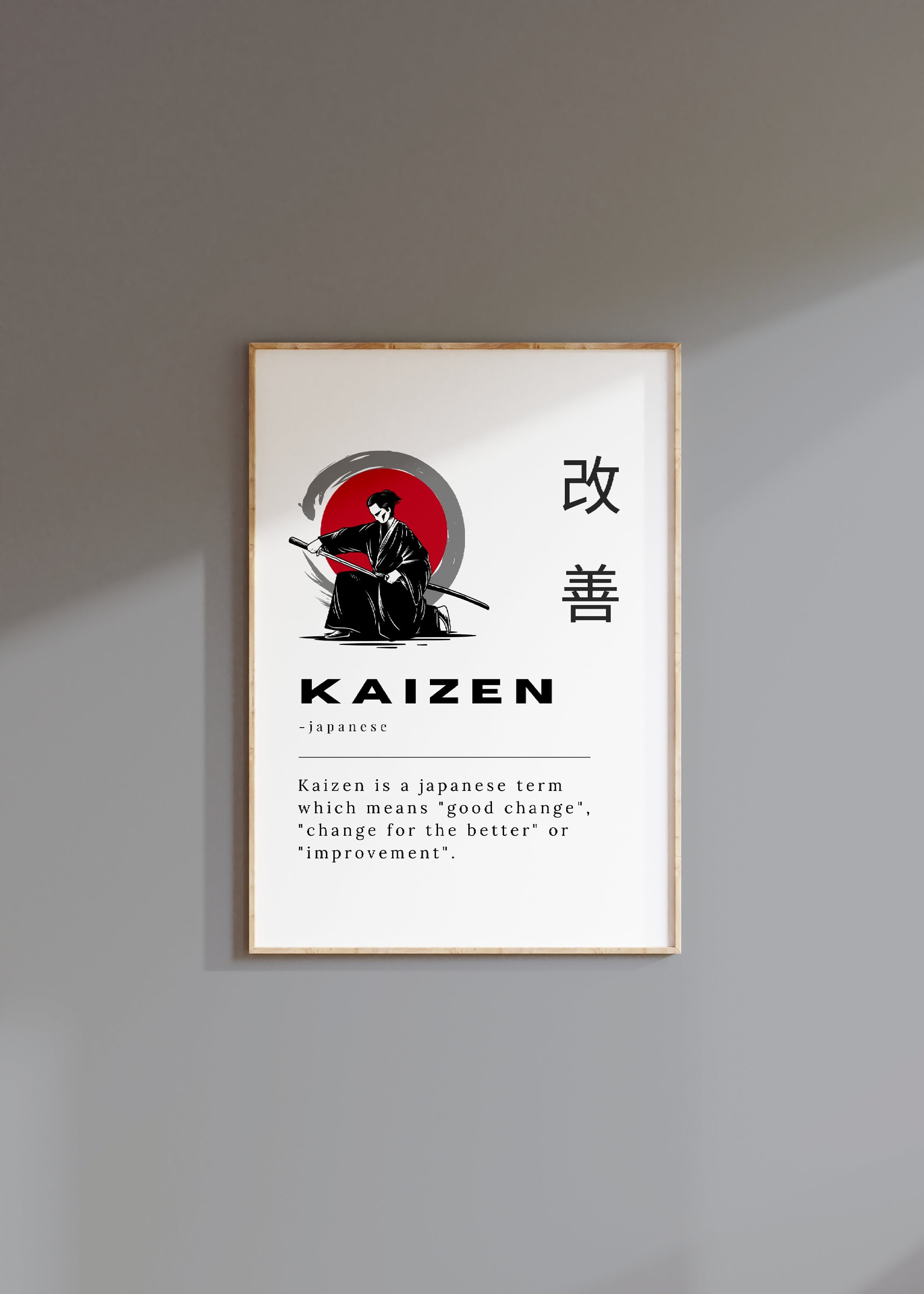 Kaizen Japanese Definition Printable Wall Art Japanese Kaizen Meaning ...