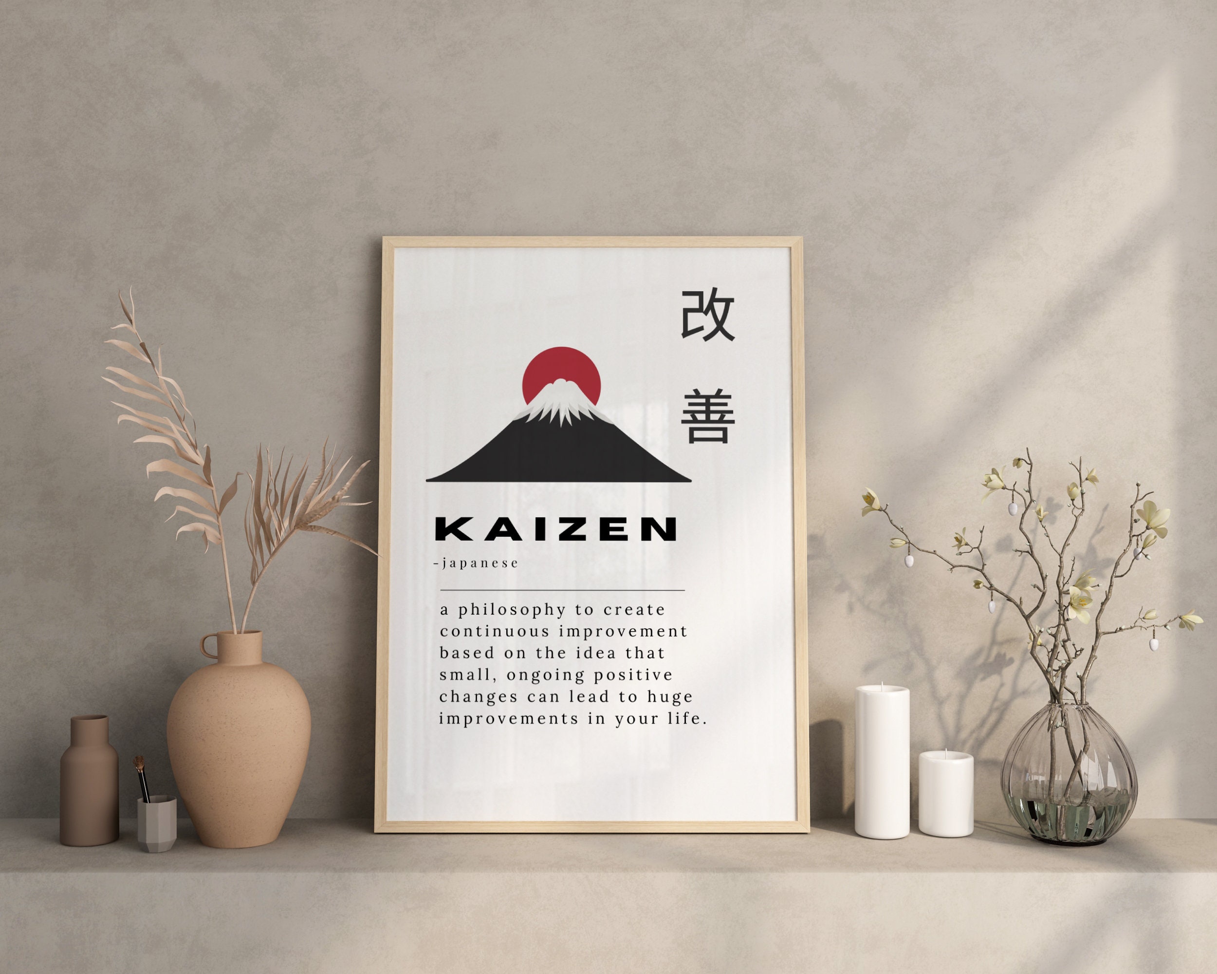 Kaizen Japanese Wall Art Printable, Dictionary Definition Artwork ...