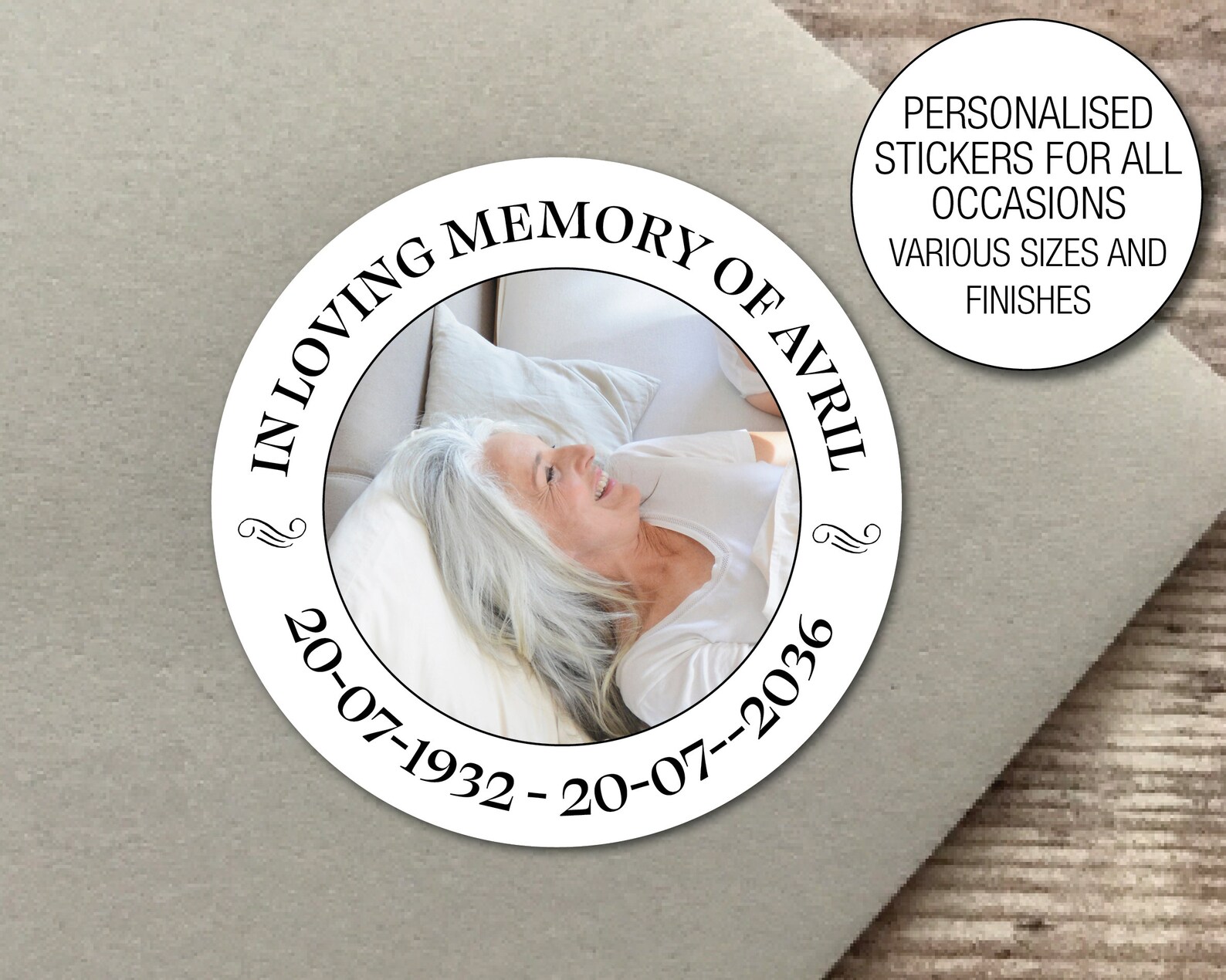 In Loving Memory Of, Church Wake Funeral Stickers, Memorial Stickers ...