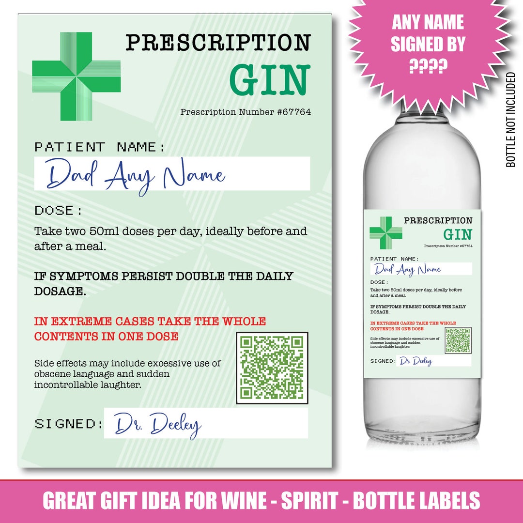 Personalized Prescription Bottle Label: Funny Novelty Gift Sticker - Etsy