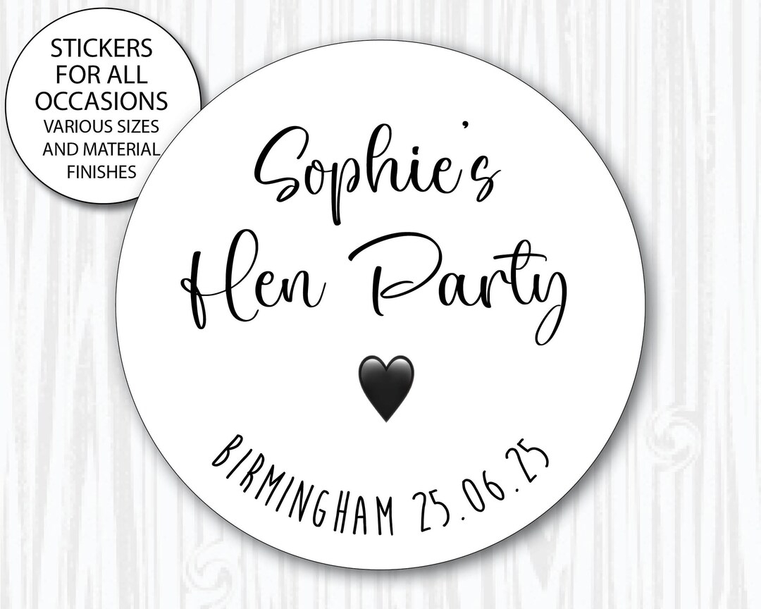 Personalised Hen Party Stickers Custom Party Invitation Sweet Cone ...