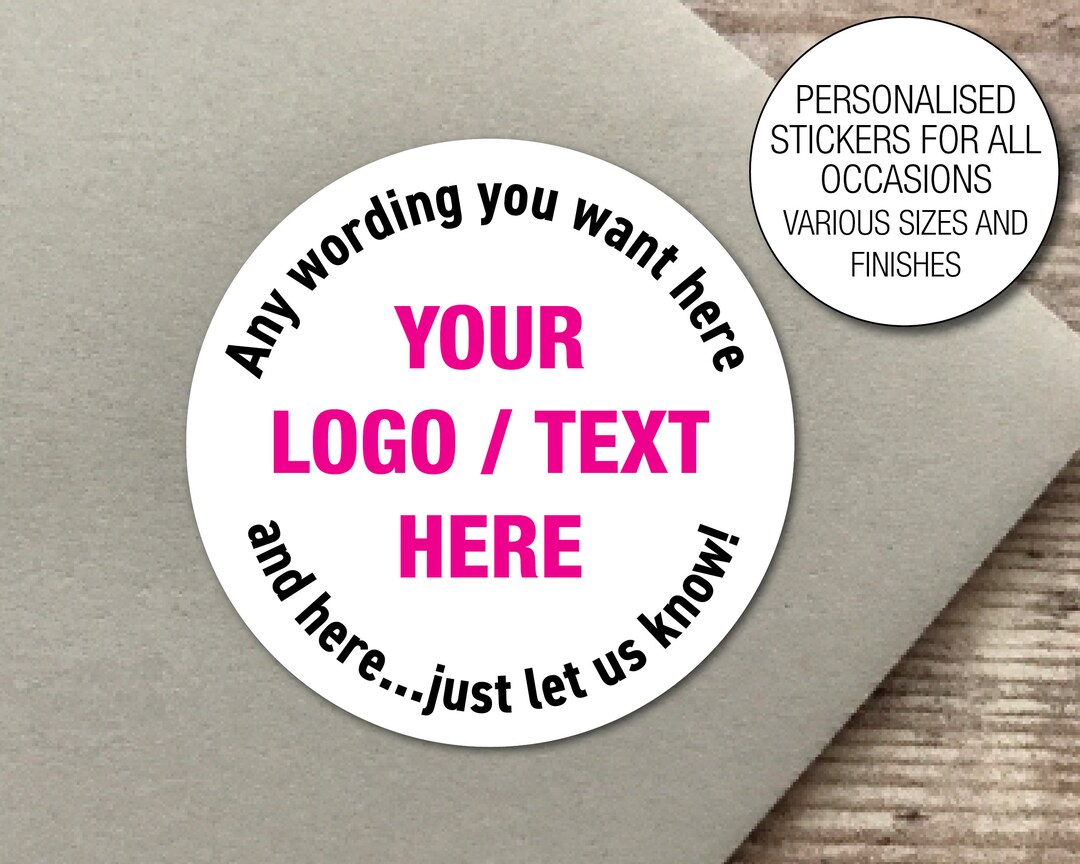 Personalised Business LOGO Stickers, Great for Your Branding, Add Your ...