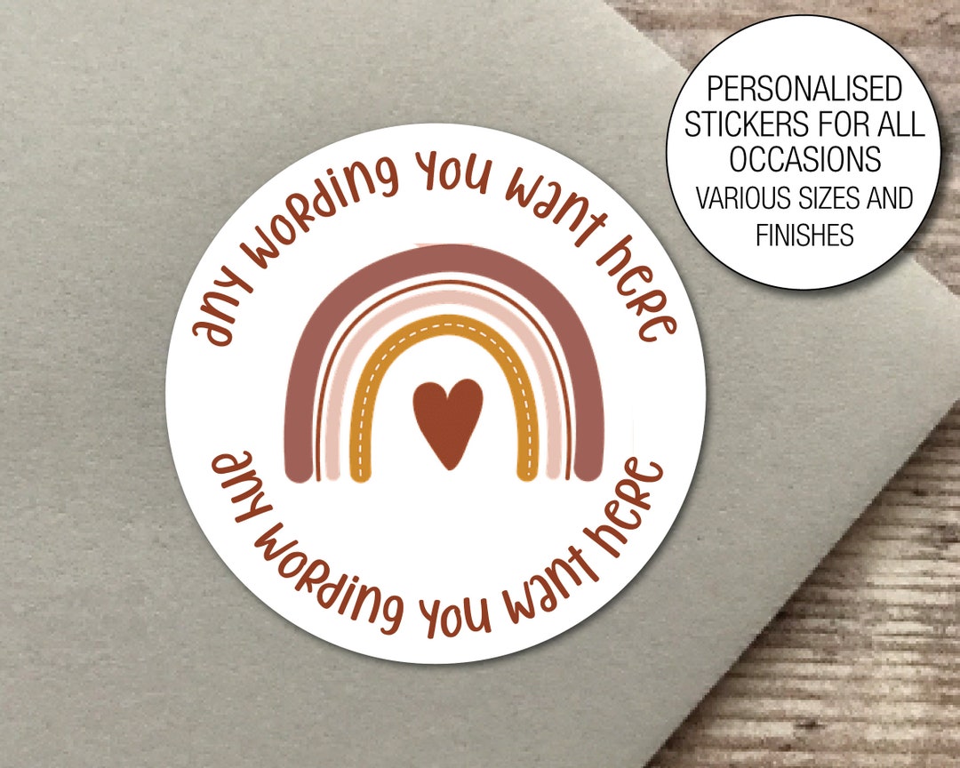 Personalised Rainbow Stickers Custom Birthday Party Invitation Sweet ...