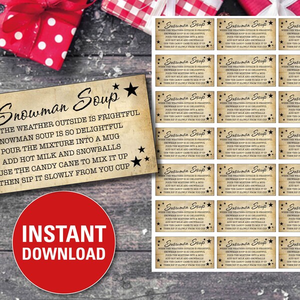 Snowman Soup Poem - Etsy