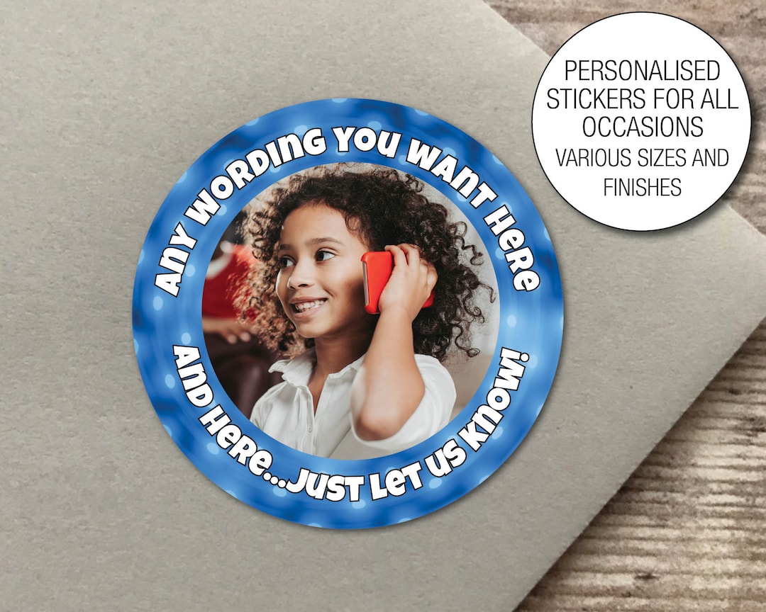 Personalised Photo Picture Image Labels Custom Stickers Childrens ...