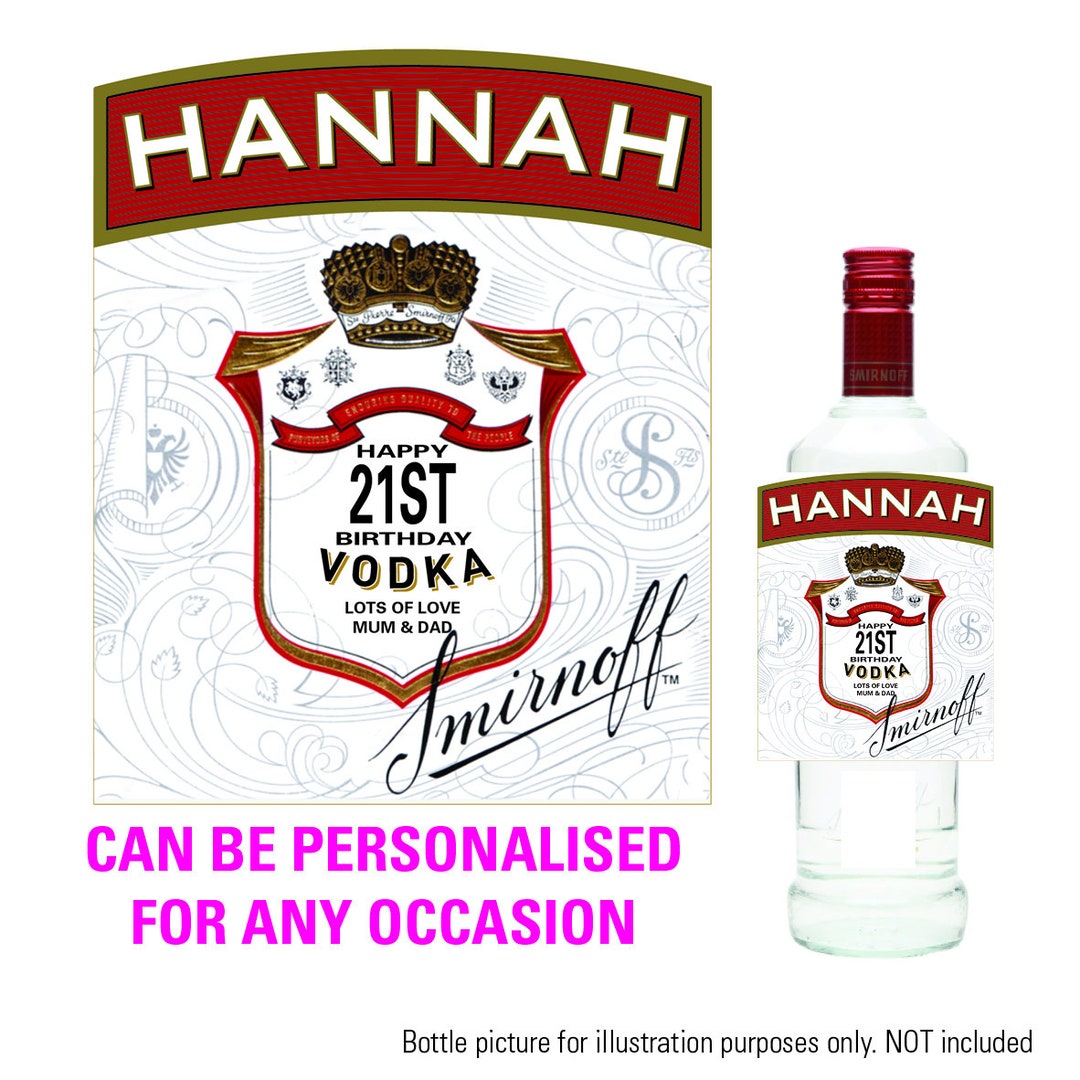Personalised Vodka Inspired Bottle Label Birthday Graduation Wedding ...