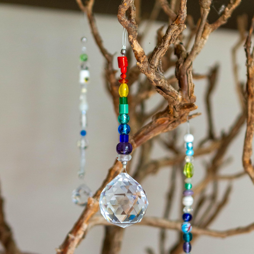 Suncatcher Crystal Rainbow Maker, 6" Glass Beaded Strand With Beautiful ...