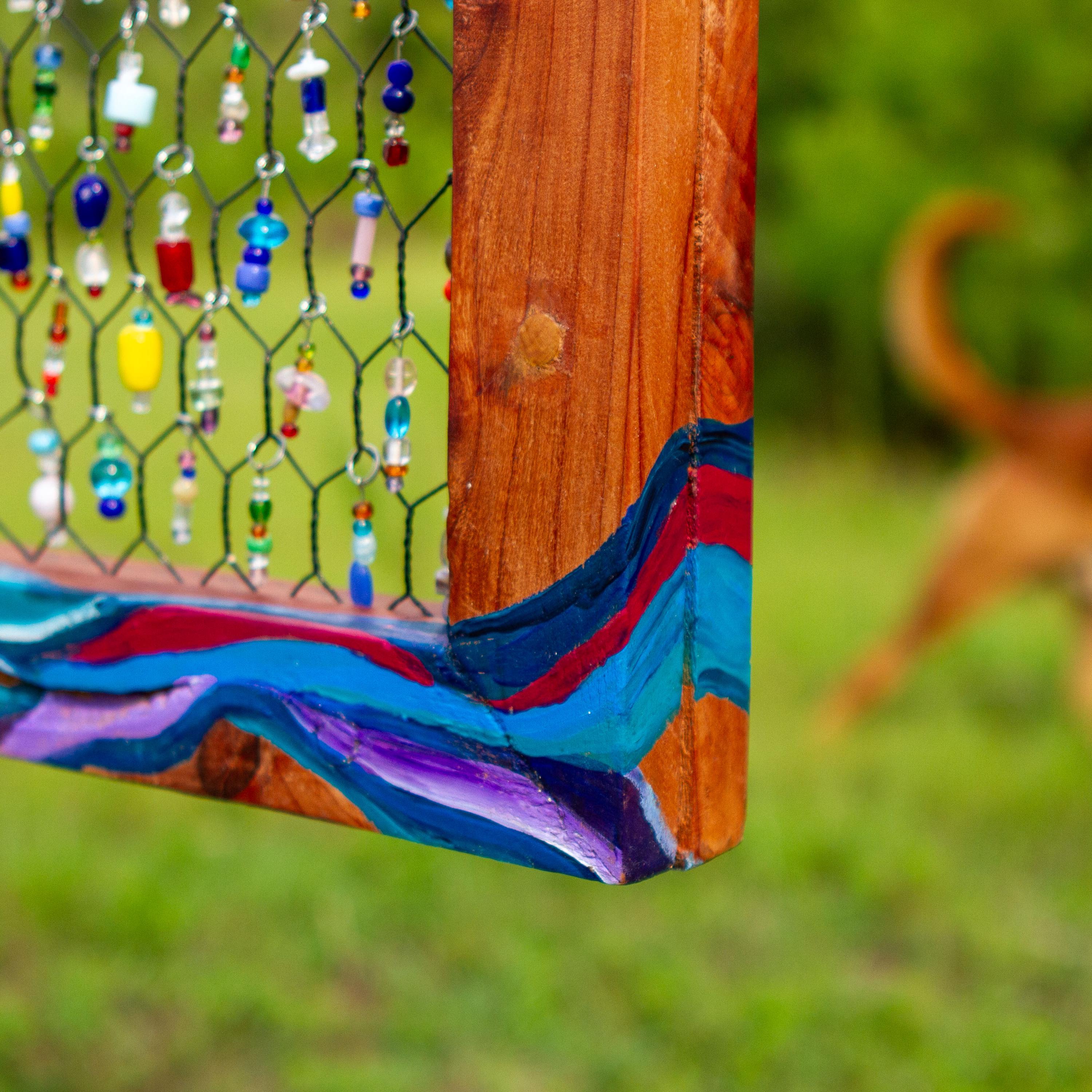 Chicken Wire Suncatcher Adorned With Sparkling Glass and Crystal Charms ...