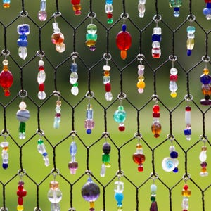 Chicken Wire Suncatcher Adorned With Sparkling Glass and Crystal Charms ...