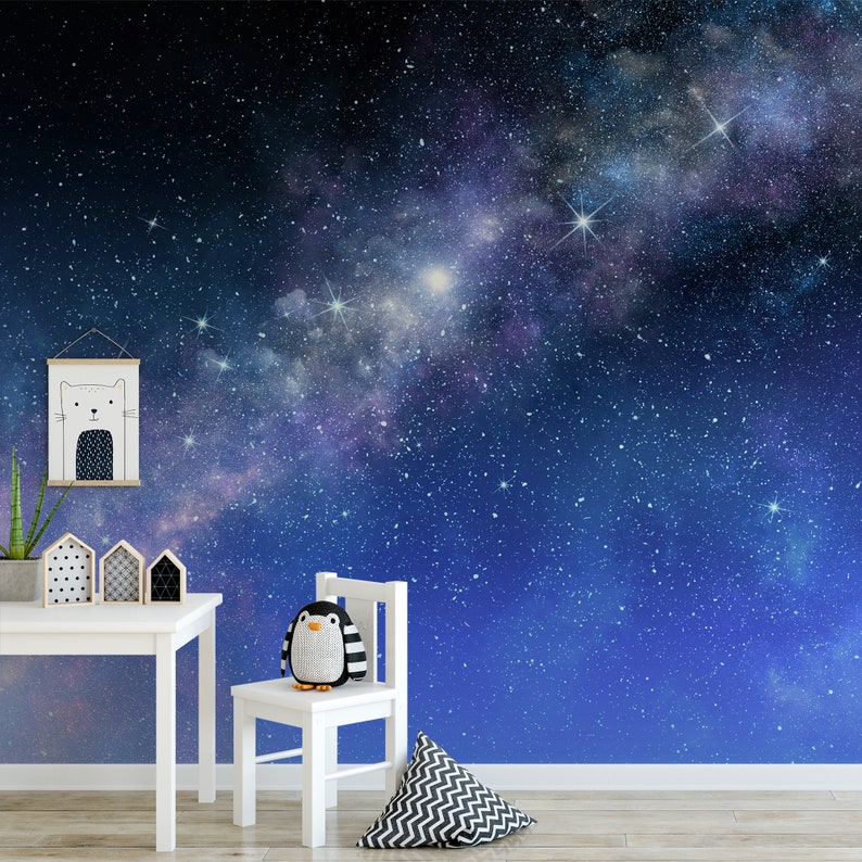 Kids Room and Playroom Wallpaper | Milky Way Galaxy Night Sky Mural ...
