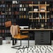 3D Black Library Books Wall Mural | Large Bookshelf Paper Wallpaper ...