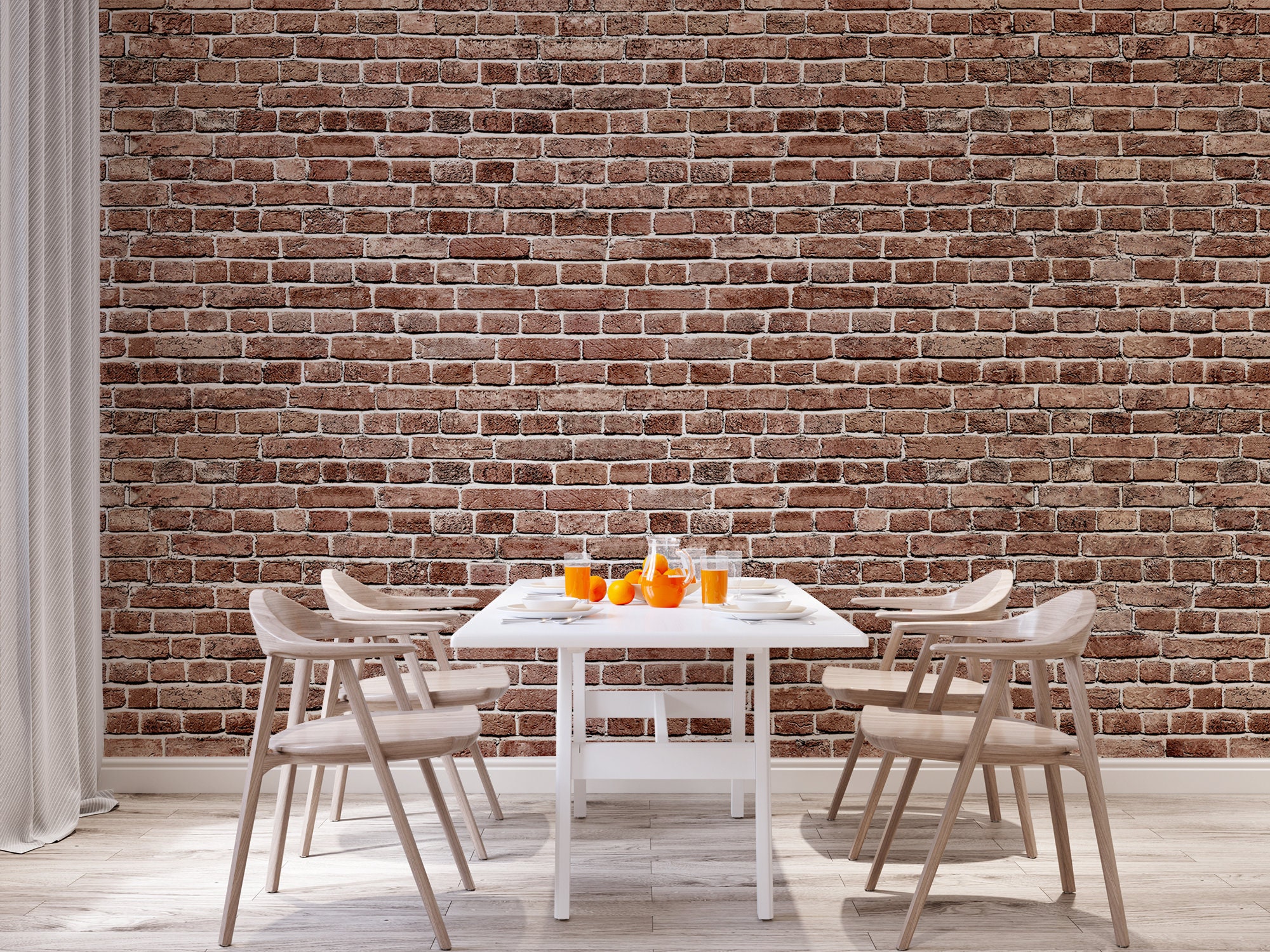 Red and Brown Brick Mural | Classic Brick Wall Texture Paper Wallpaper ...