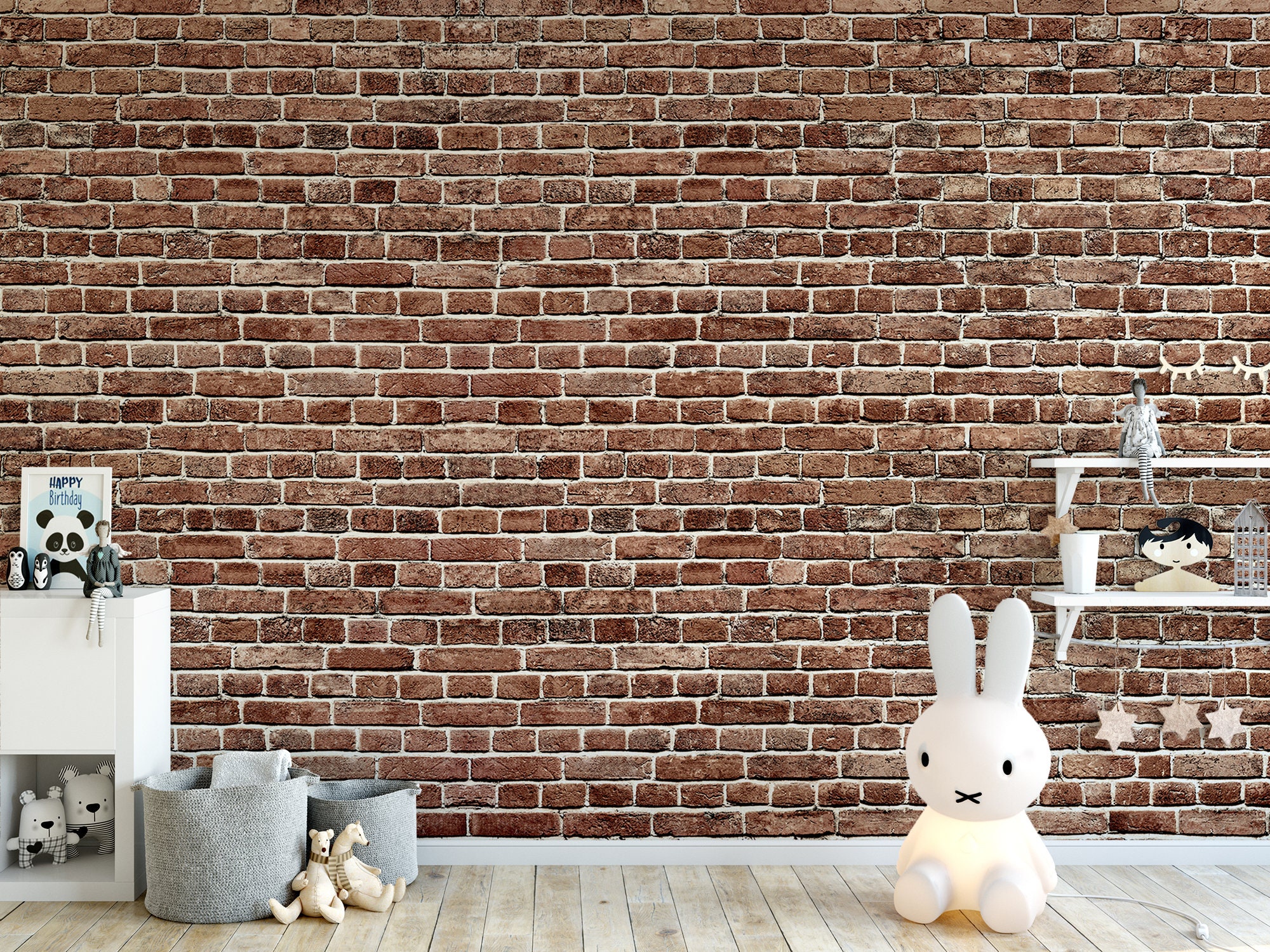 Red and Brown Brick Mural | Classic Brick Wall Texture Paper Wallpaper ...