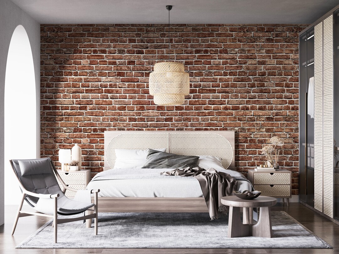 Red and Brown Brick Mural | Classic Brick Wall Texture Paper Wallpaper ...