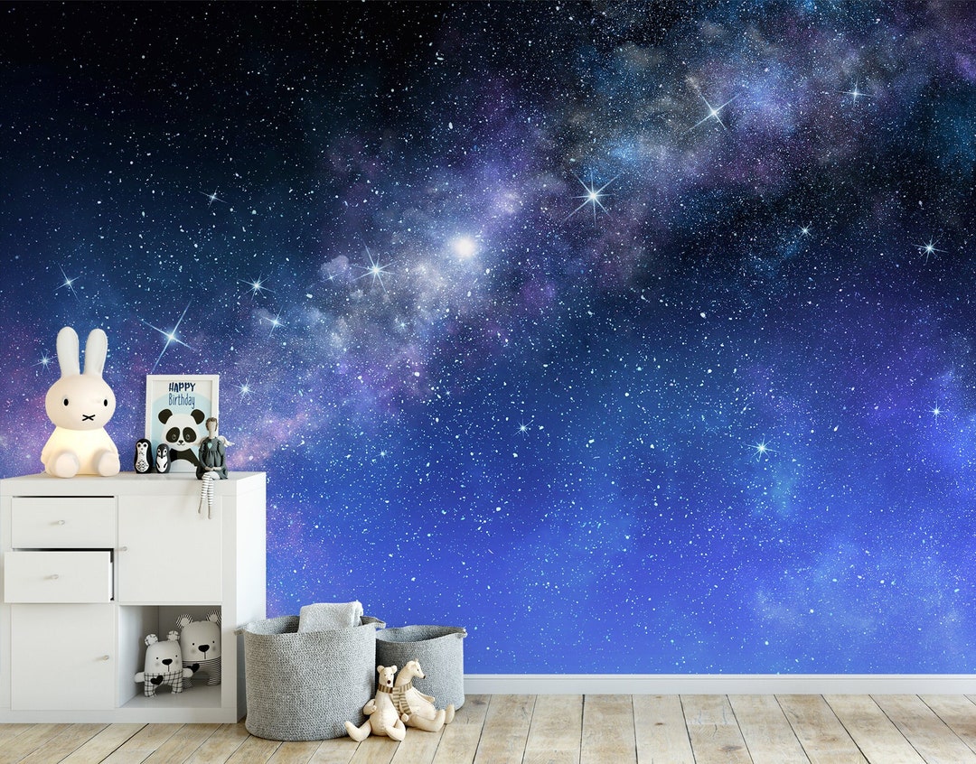 Kids Room and Playroom Wallpaper | Milky Way Galaxy Night Sky Mural ...