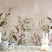 Rustic Warm Floral Wall Mural | Neutral Boho Flowers Paper Wallpaper ...