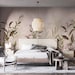 Rustic Warm Floral Wall Mural | Neutral Boho Flowers Paper Wallpaper ...